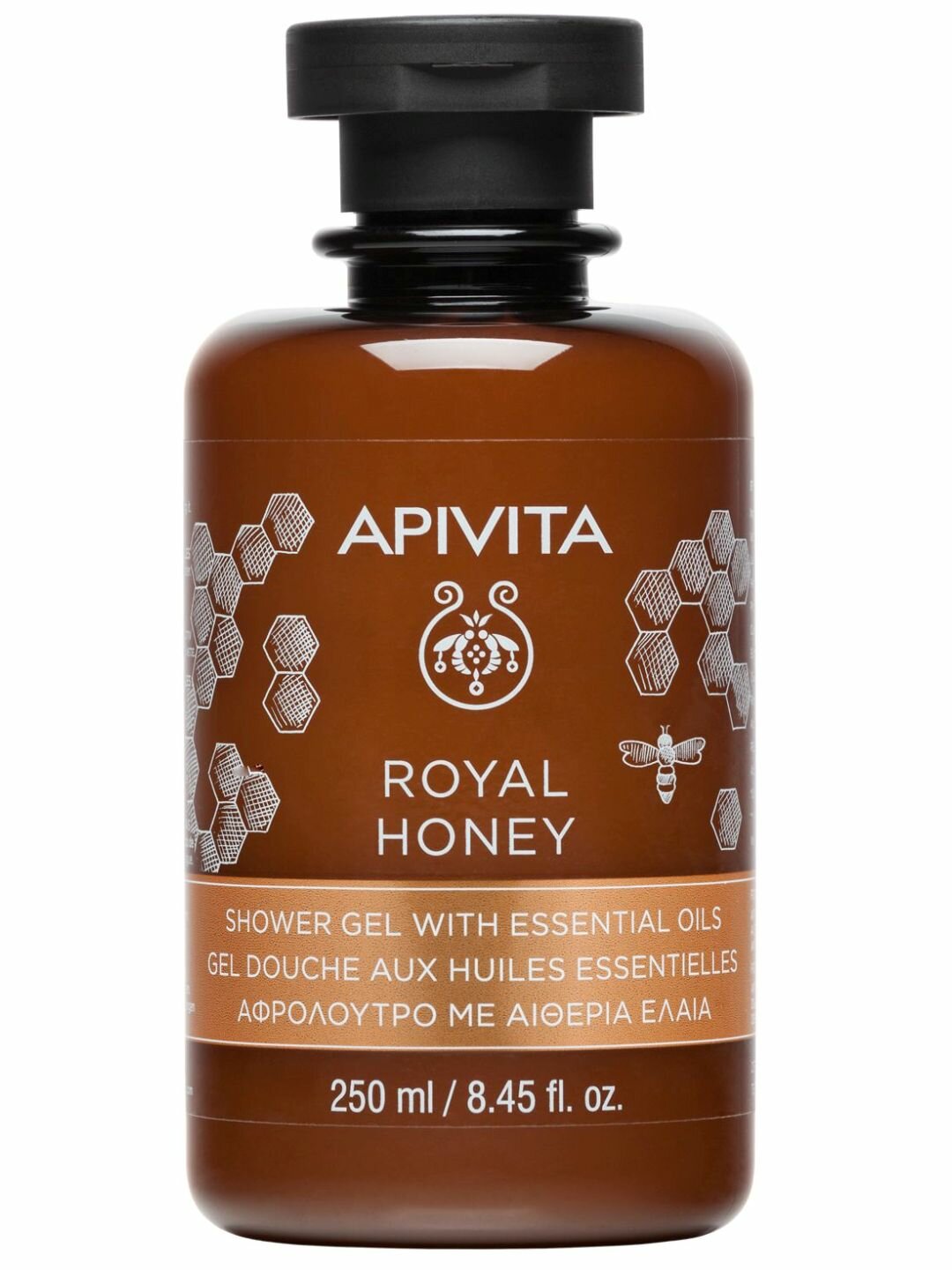Апивита Королевский мед гель для душа с эфирными маслами, 250 мл | APIVITA Shower Gel