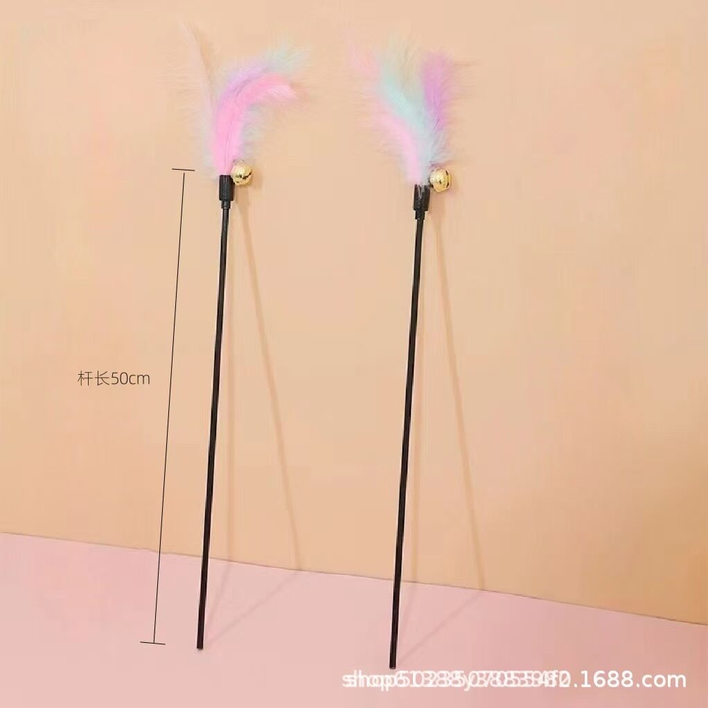 Оптовая сеть красная кошка фея дразнящая кошачья палочка два комплекта длинное перо стальной проволоки игрушка укус