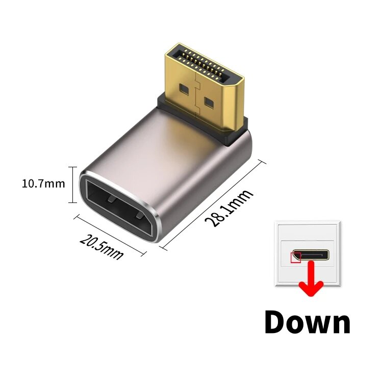 Адаптер Mini DisplayPort в HDMI 90 градусов Down