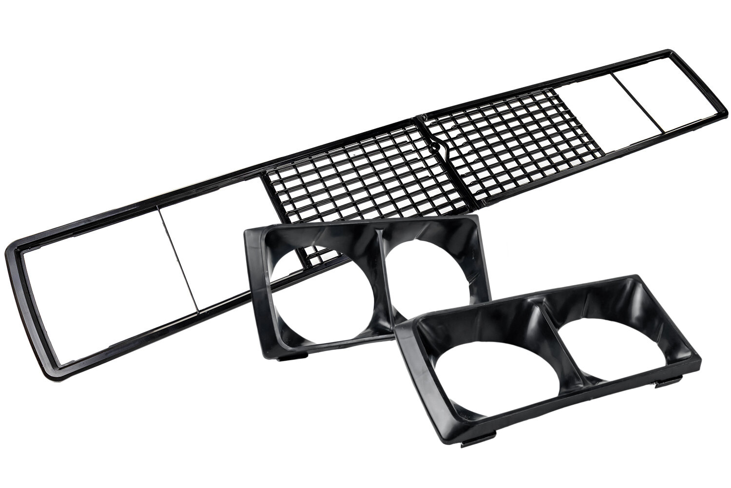 Решетка радиатора черная (неокрашенная) c комплектом облицовок фар на ВАЗ 2106