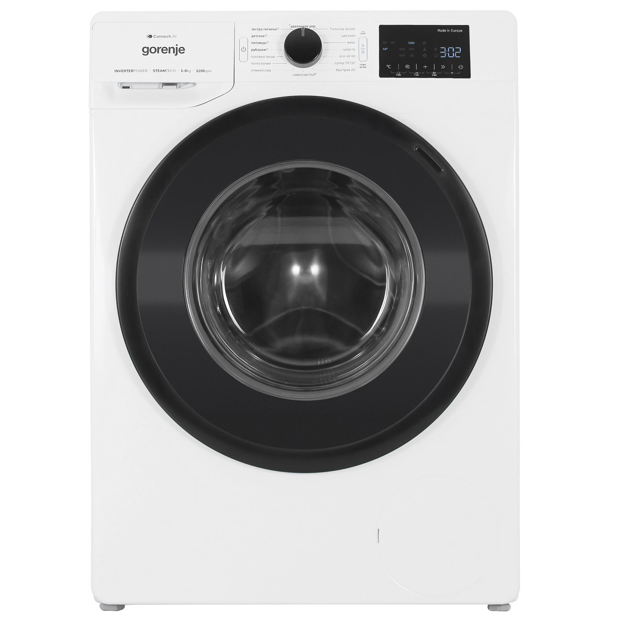 Стиральная машина Gorenje WPNEI82SBSWIFI/C белый, стирка - 8 кг, фронтальная загрузка, отжим - 1200 об/мин