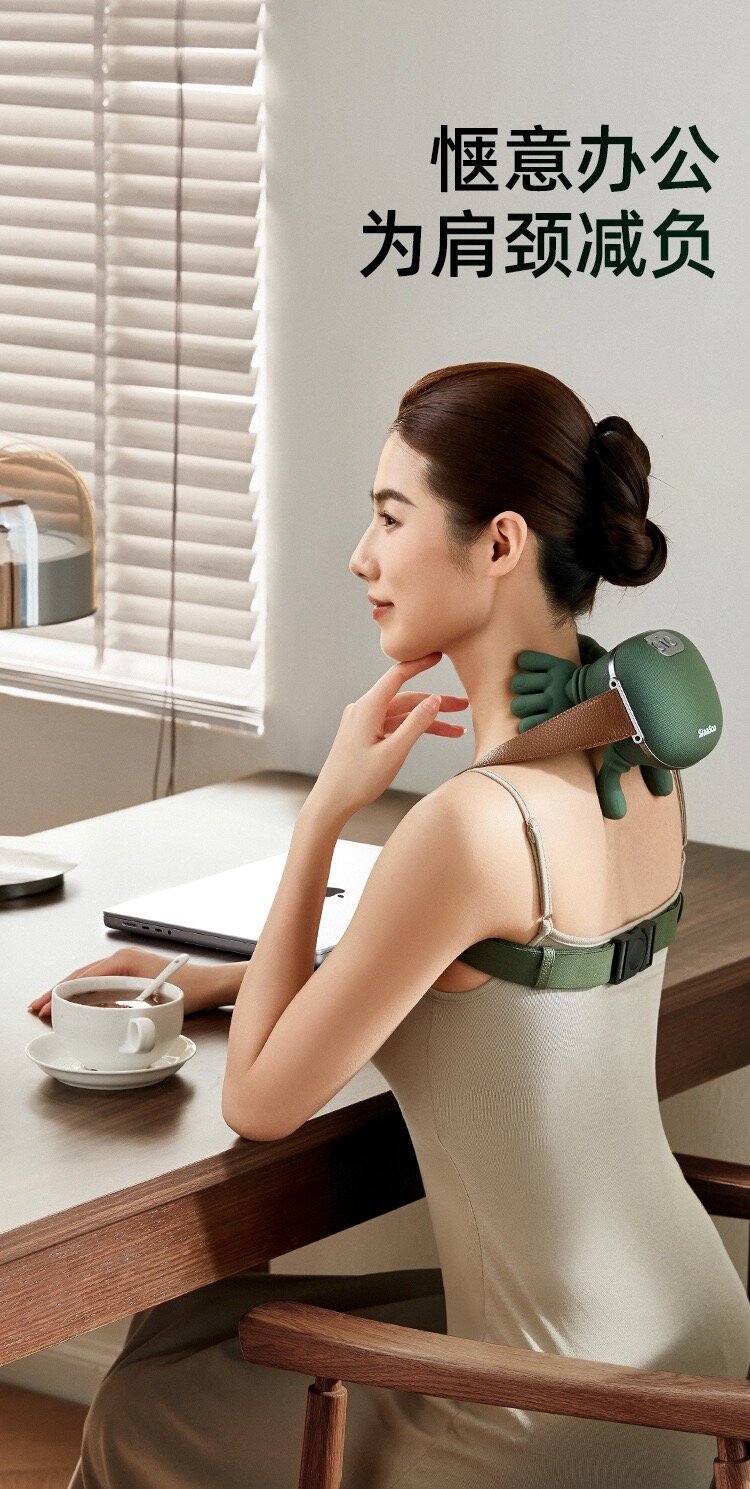 Массажер для расслабления шеи и спины с подогревом «Зелёная лапка», беспроводной