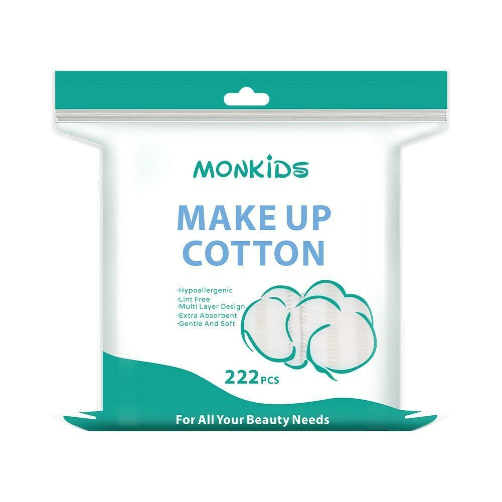 Хлопковые пэды для лица / ватные диски для снятия макияжа / набор 222 шт
