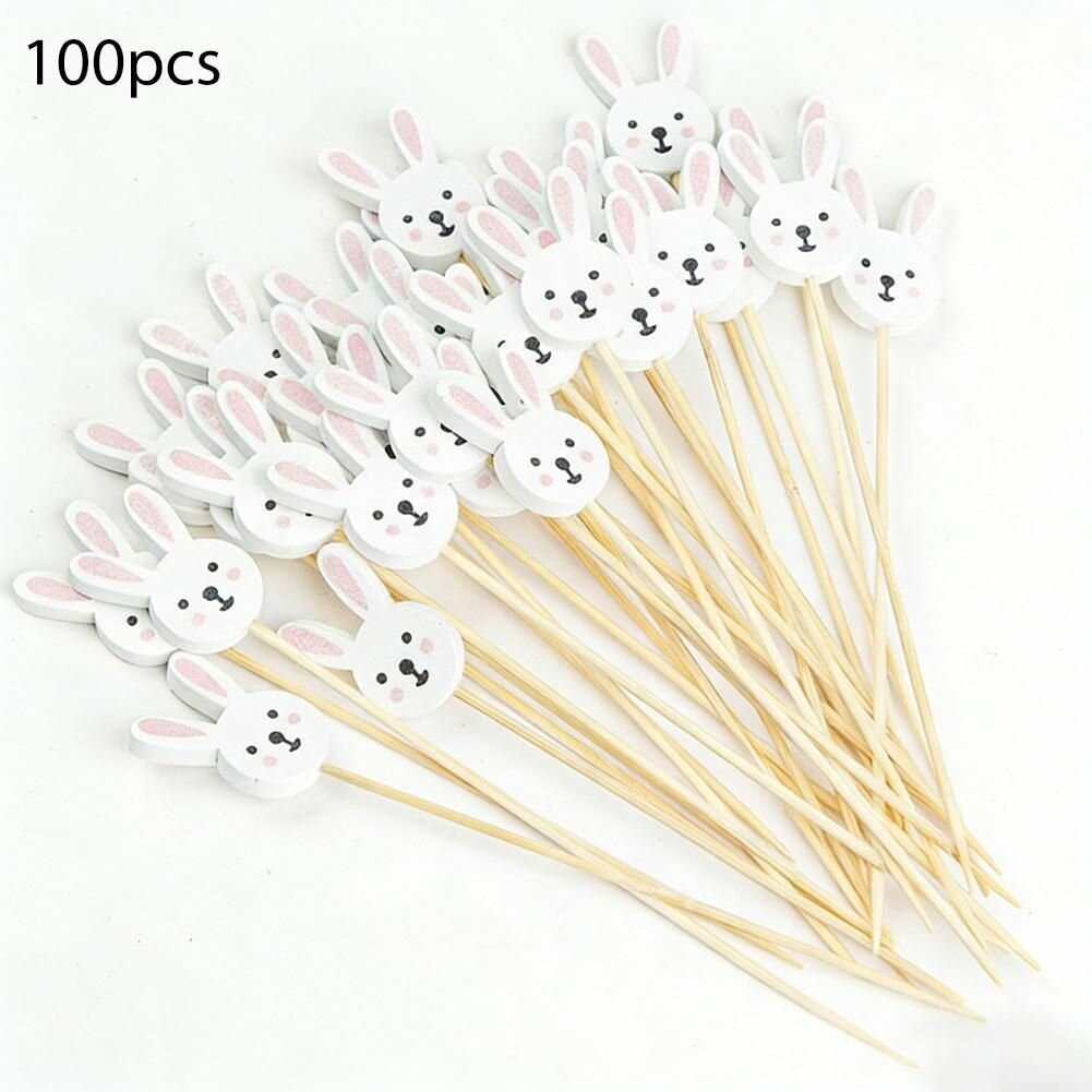 100 шт/одноразовые фруктовые бамбуковые палочки