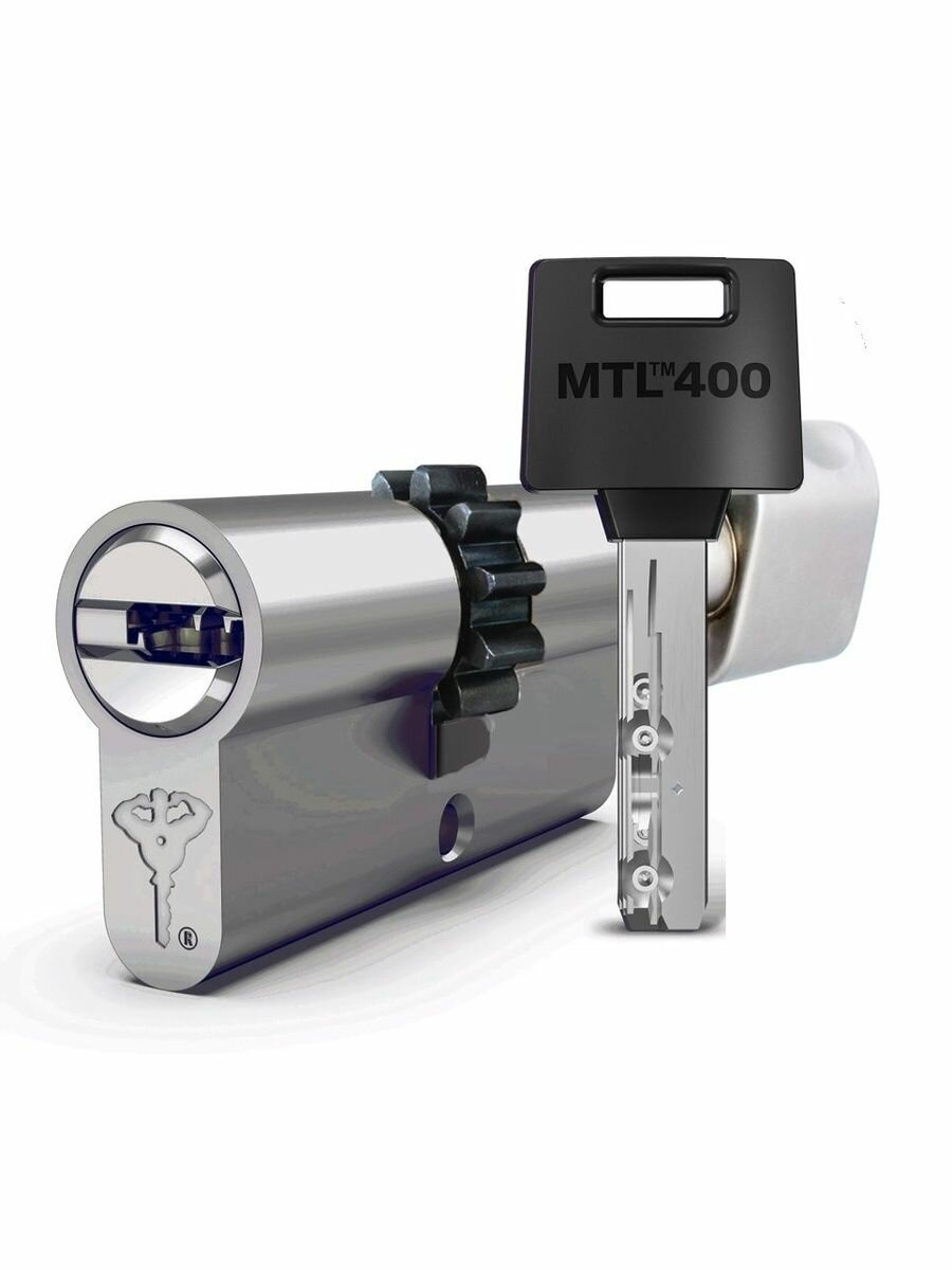 Цилиндр дверной Mul-T-Lock MTL400 (71мм 33*38Верт.) ключ-вертушка, никель, шестеренка