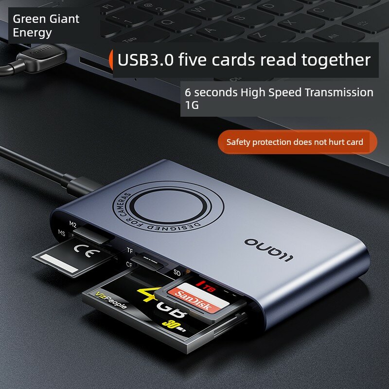 USB 3.0 Многофункциональный картридер для SD, TF, CF, MS, M.2 - Type-C и USB-A, высокоскоростной