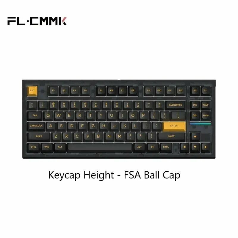 FL.Esports Клавиатура беспроводная FL750, (Kailh Brown), Английская раскладка, прозрачный, черный