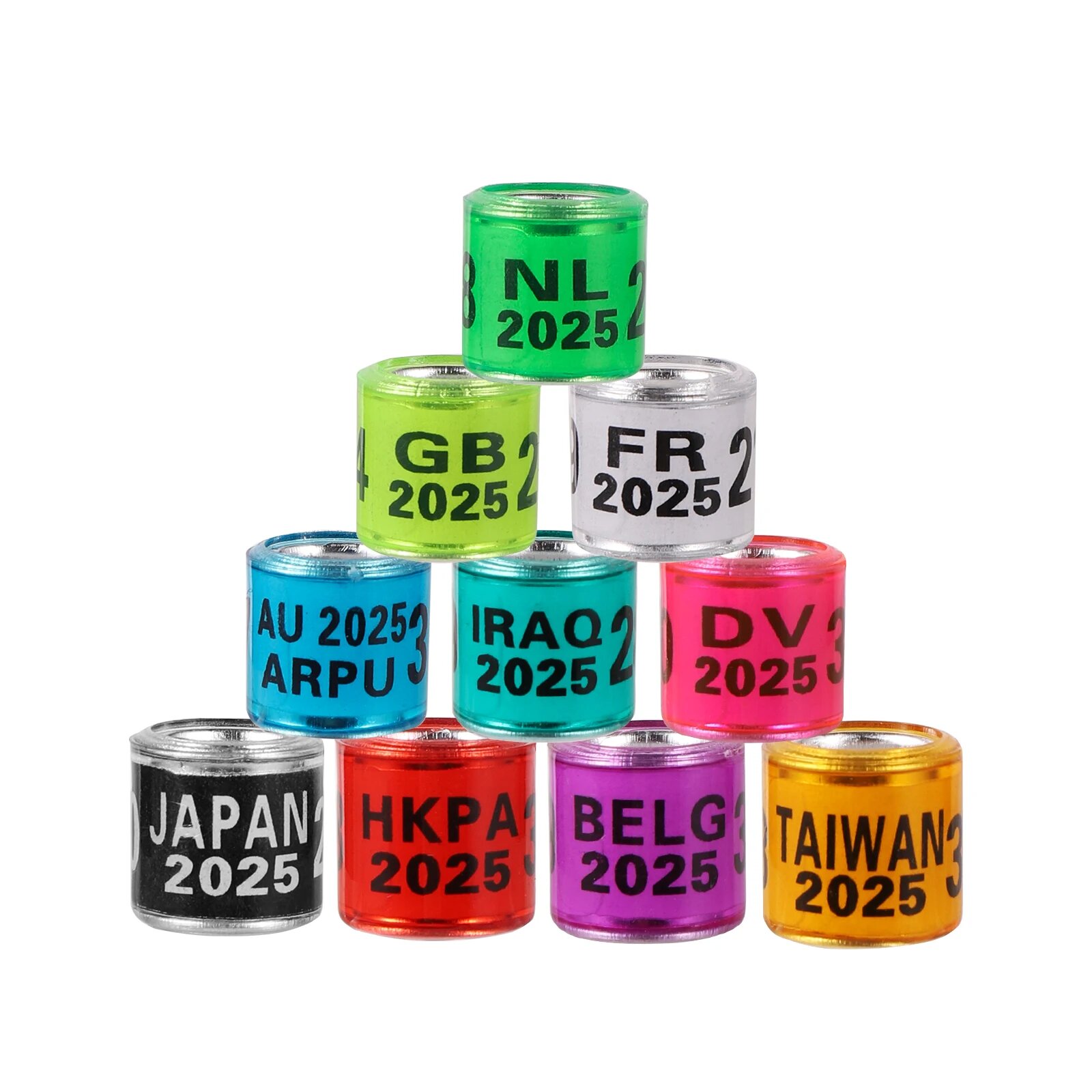 50 шт. разноцветные кольца для ног голубей Talk-Satisfied 2026, Mixed Colors