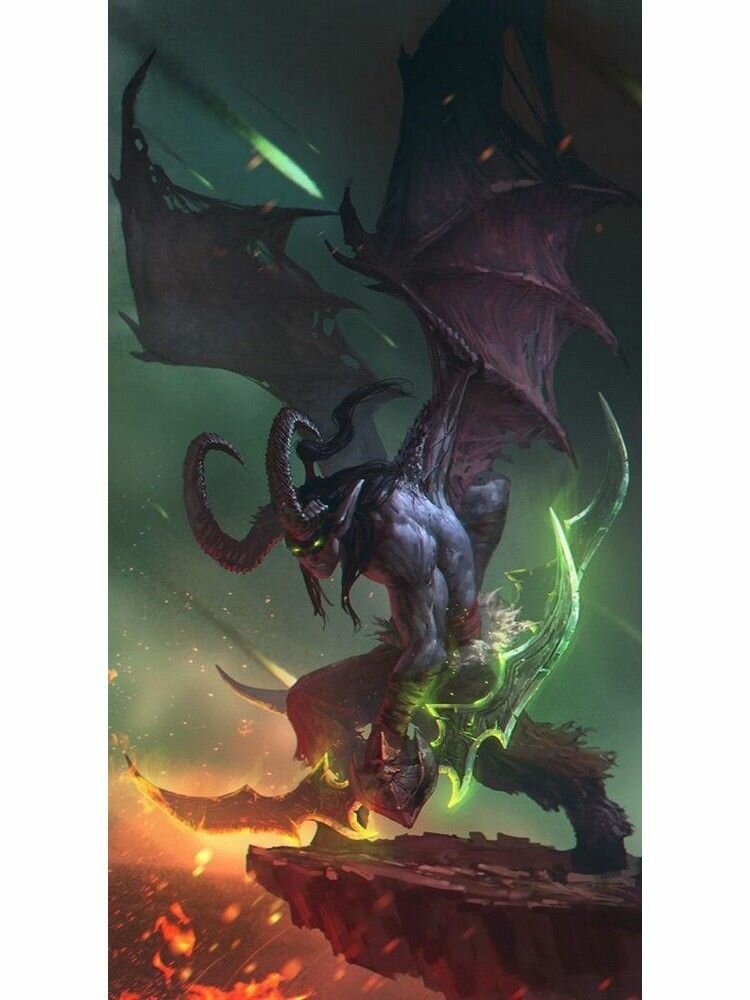 Алмазная картина "Дота 2 Иллидан" / Алмазная вышивка / Круглые стразы 40х50 см