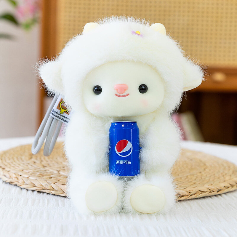 Милый брелок в виде овечки на тему еды, плюшевая игрушка, ценный брелок для сумки в виде овечки, кукла-компаньон, подарок, фигурка.