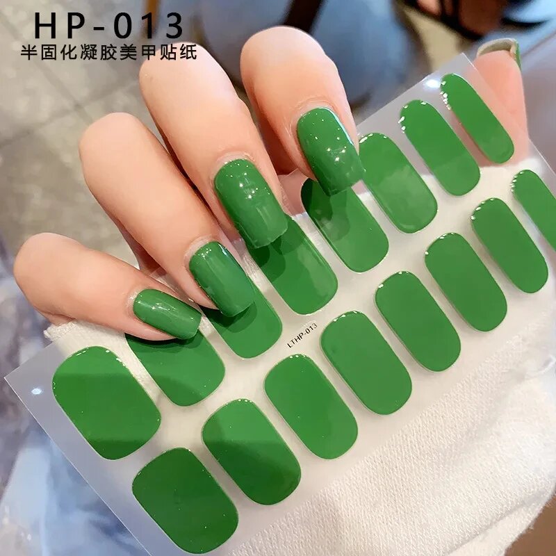 Изумрудные наклейки для ногтей MAFANAILS NK-LTHP-013