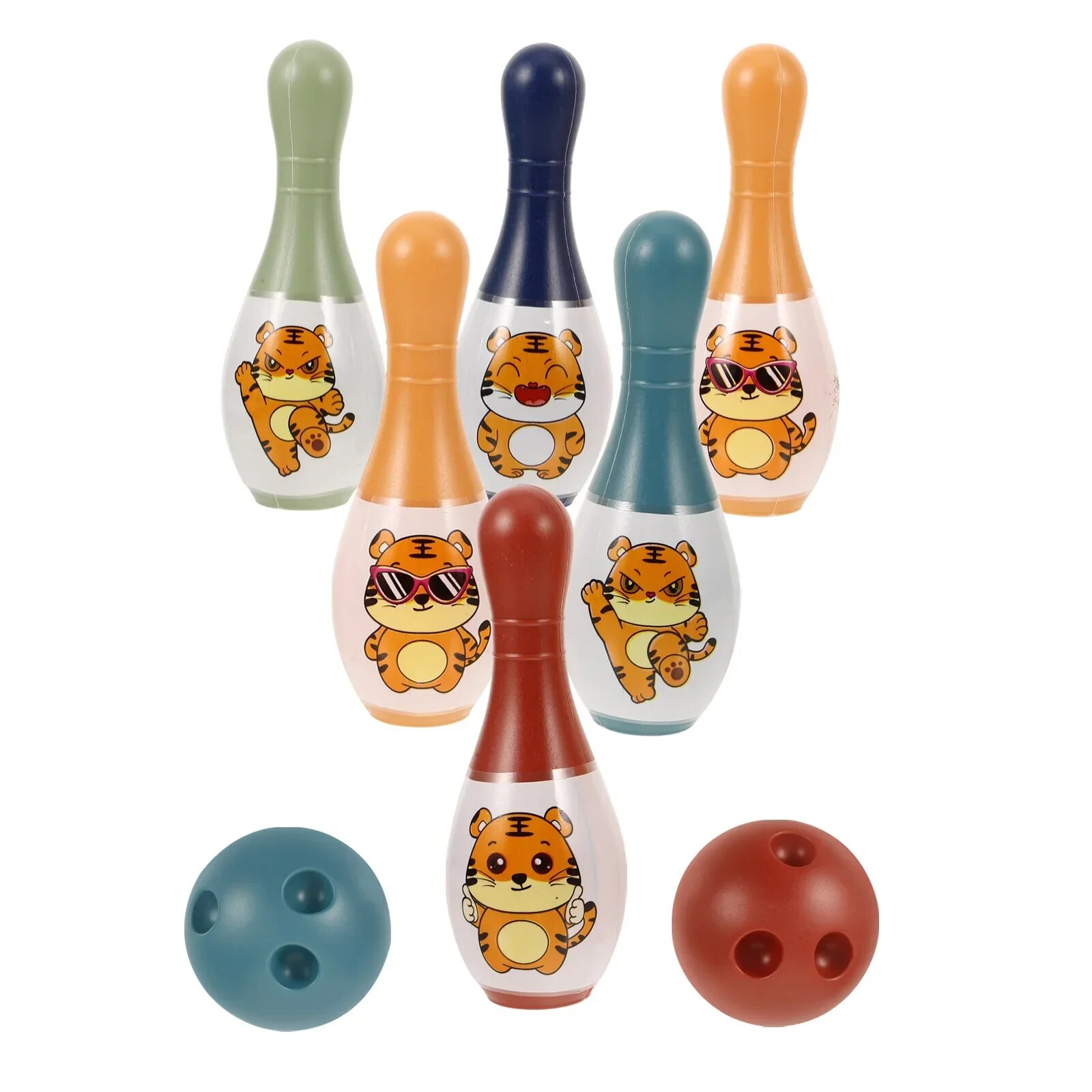 Интерактивный Набор Для Игры В Боулинг Для Детей — Игрушка Для Родителей И Детей С 6 Пластиковыми Кеглями И 2 Шариками Для Иг.