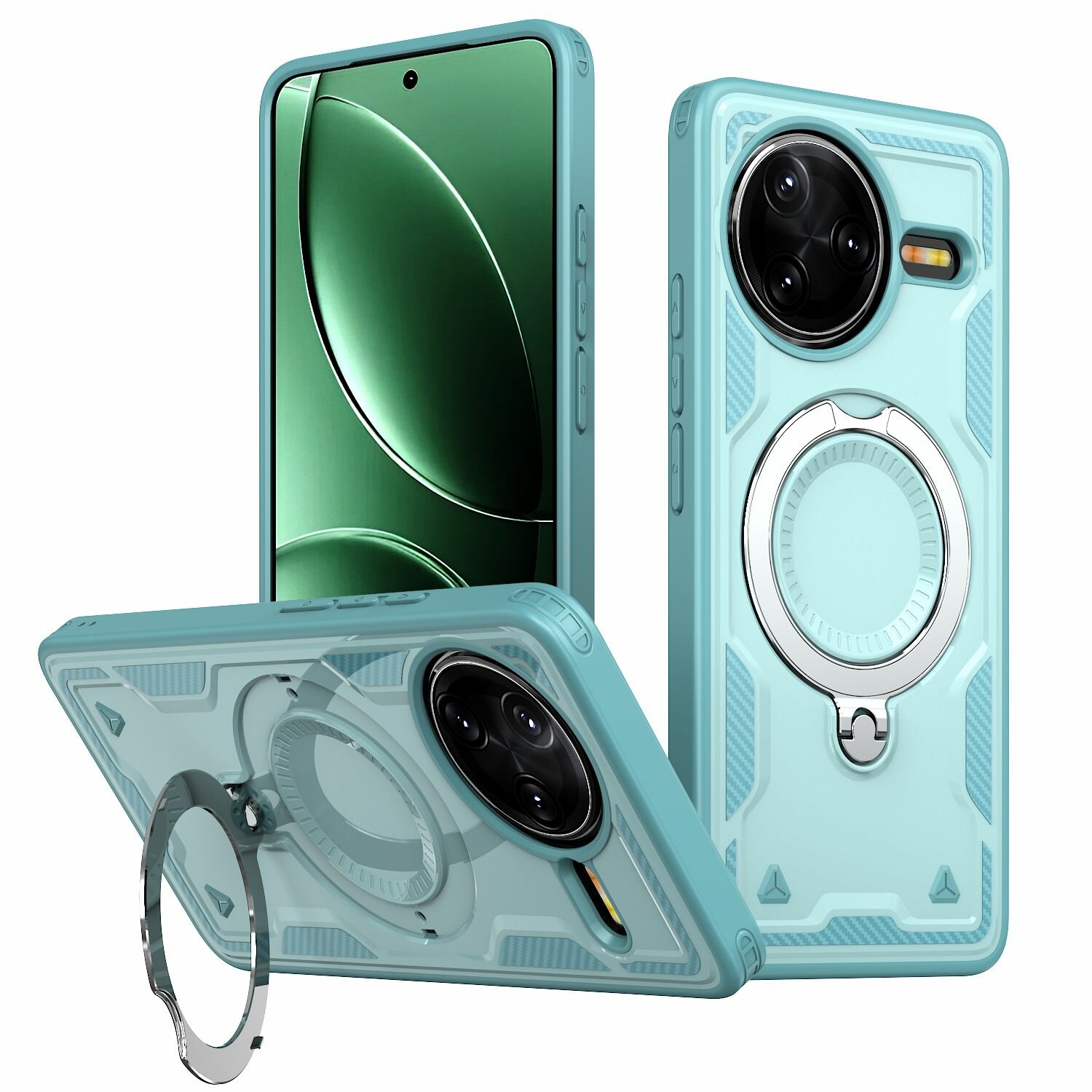 Чехол Magneto Case с кольцом для Poco F7 Pro голубой