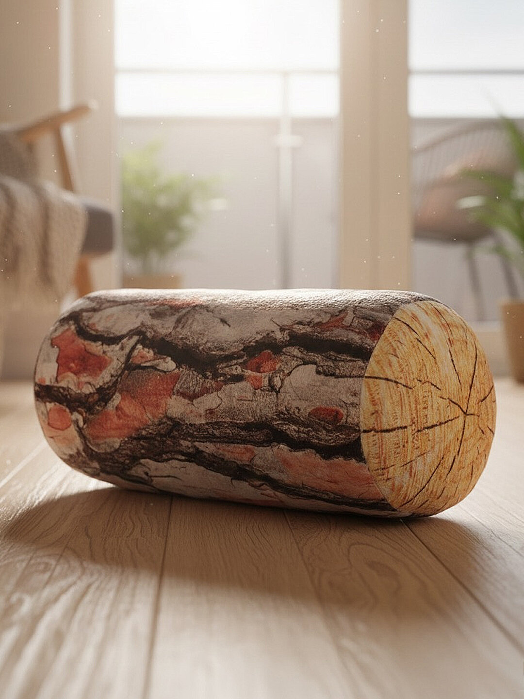 Декоративная подушка валик под шею Бревно сосны от бренда Нескучные вещи