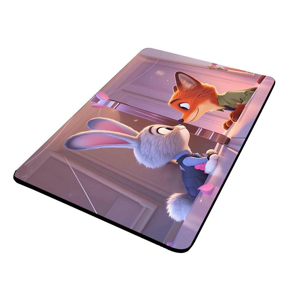 Коврик из диатомита с Ником и Джуди из "Зверополиса" для ванной, впитывающий влагу и антискользящий, легко чистится и украшает интерьер