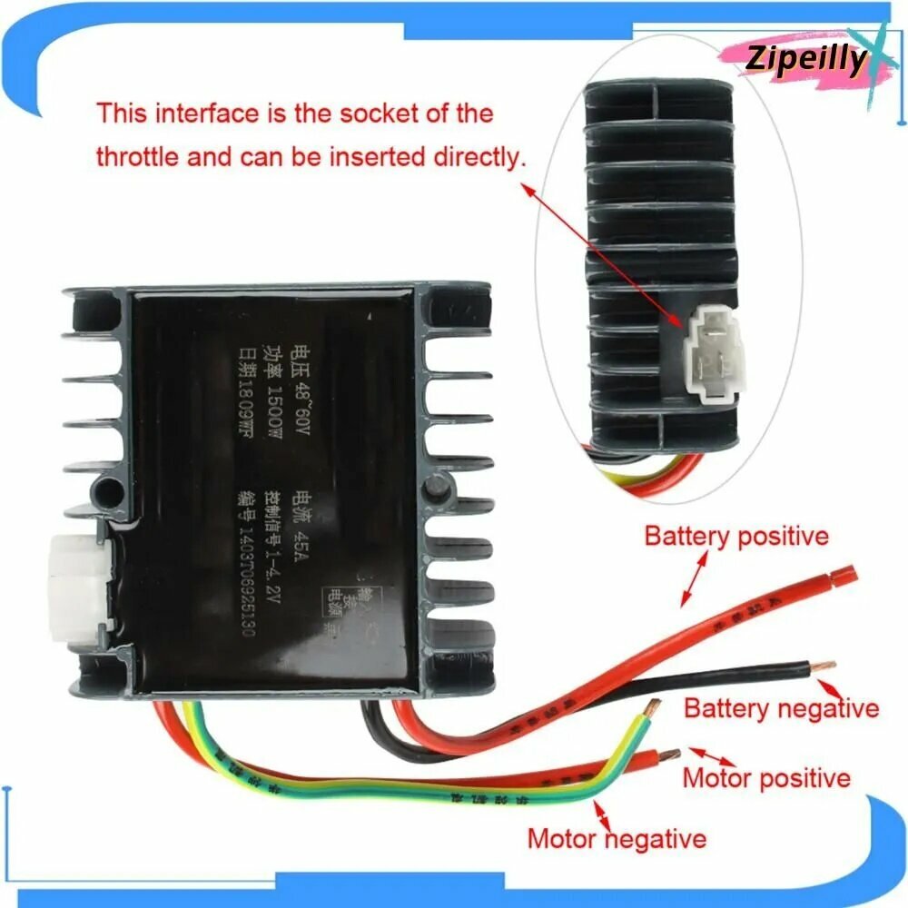 Контроллер 48-60V 1500W для электрического скутера, стабильная скорость, для трициклов