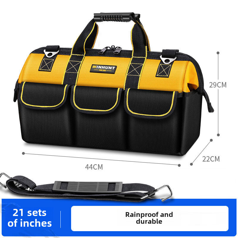 Набор ручных инструментов Changshengke для деревообработки и электроники, сумка для ремонта, большие и маленькие, износостойкая утолщенная канва, для мужчина на строительной площадке (Простой набор инструментов [большой]), размер 390*190*27