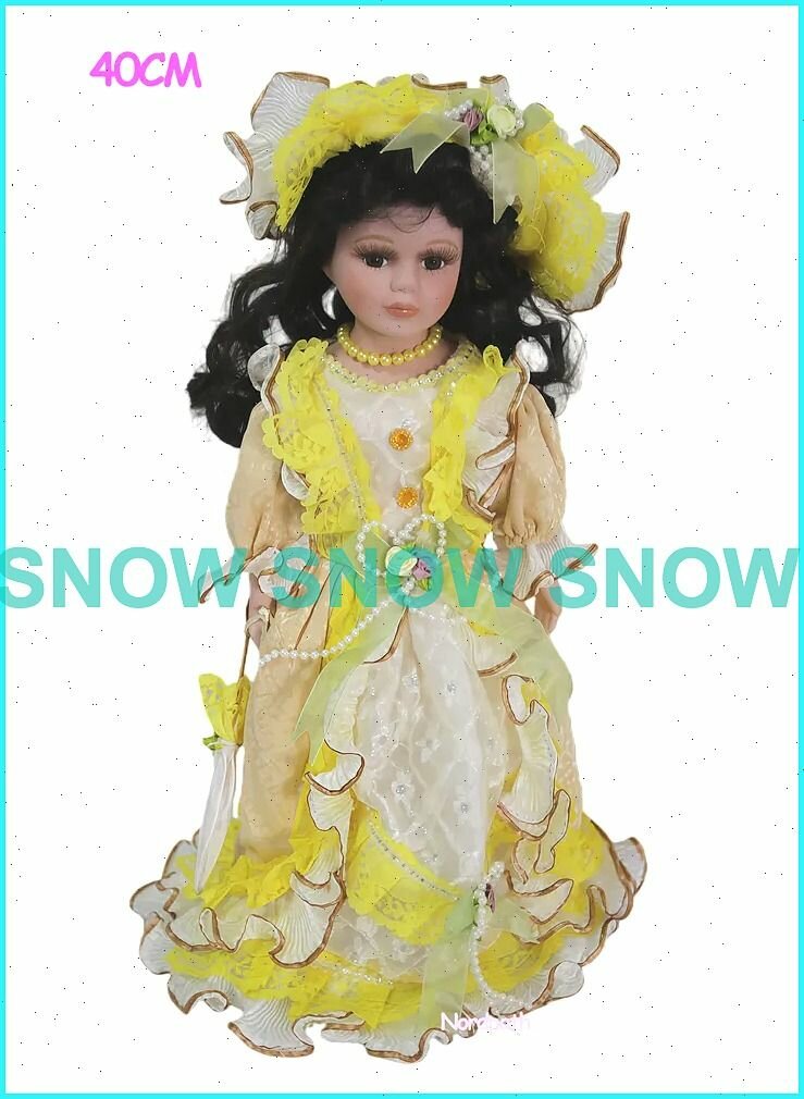 Фарфоровая коллекционная кукла Энн с зонтиком 40 см / Интерьерная куколка в венецианском платье на подставке