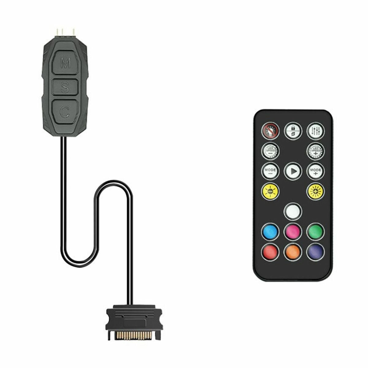 Q8Контроллер ARGB 5 В 3-Контактный К Источнику Питания Контроллер RGB Черный