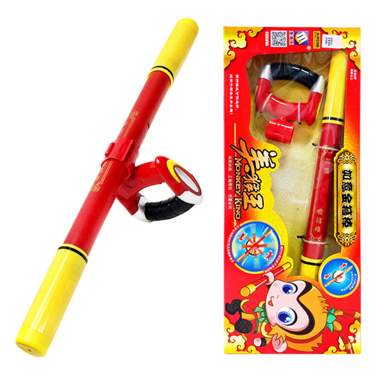 Золотая дубинка, детская игрушка, уличная рука, выдвижная палка, электрическое оружие Сунь Укунга, стиль, аналогичный ТикТоку
