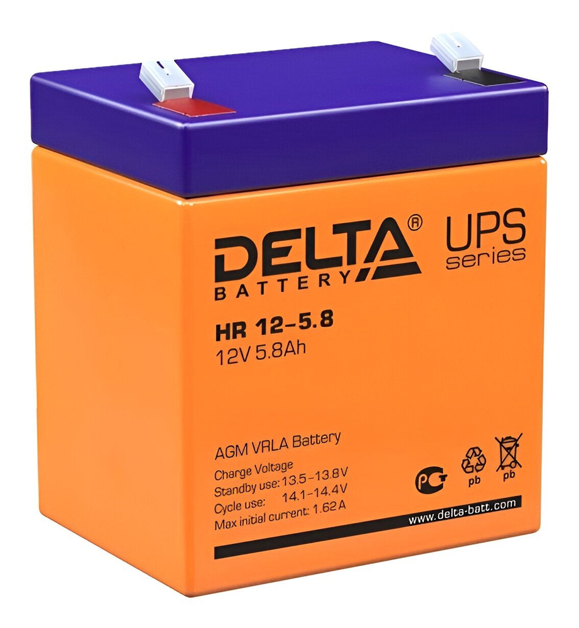 Аккумуляторная батарея Delta HR 12-5.4 voltage 12V, capacity 5.8Ah