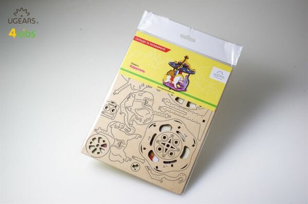 Механическая модель-разукрашка UGEARS 4kids 30005 Карусель