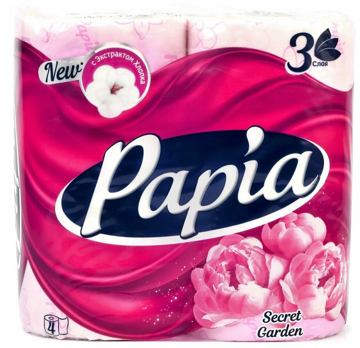 Туалетная бумага papia 4 слоя 8 рулонов, для всей семьи