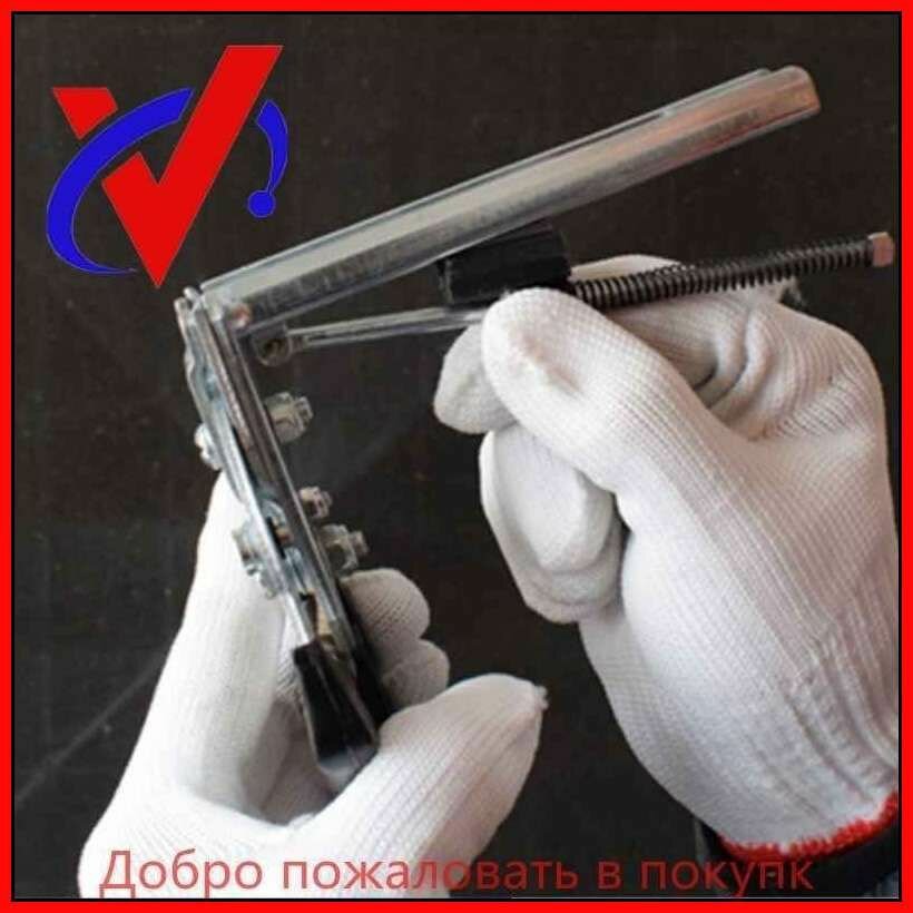 Полуавтоматический ручной клипсатор для крепления сетки / Инструмент обжима дужка, колбаска, клетка, габион