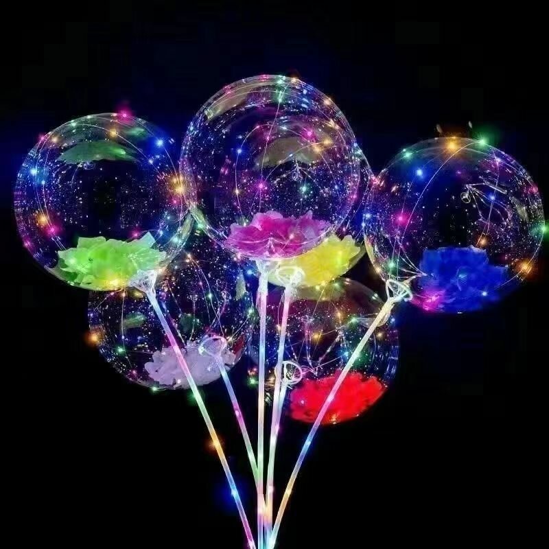 【Новый мигающий свет】Воздушный шар Бобо для детей, светящийся шар с мультяшным дизайном, квадратный, для ночных рынков и промо-стендов