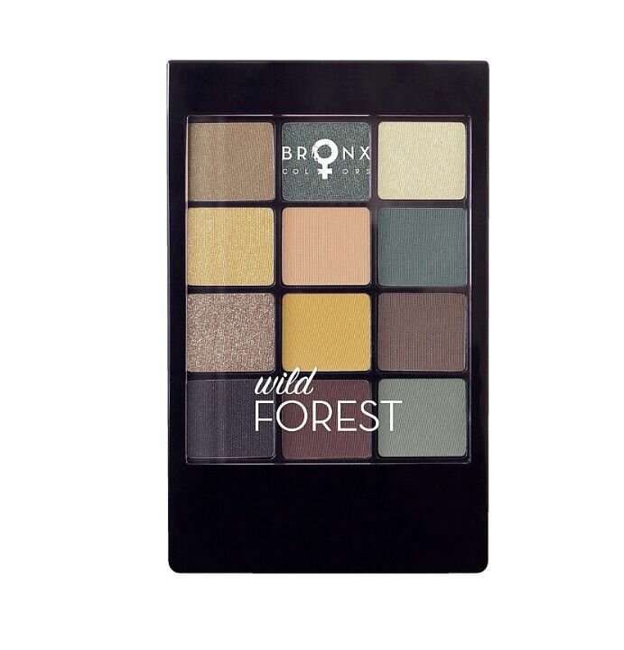 BRONX COLORS Палетка теней для век Wild Forest, 12 оттенков, 12 г