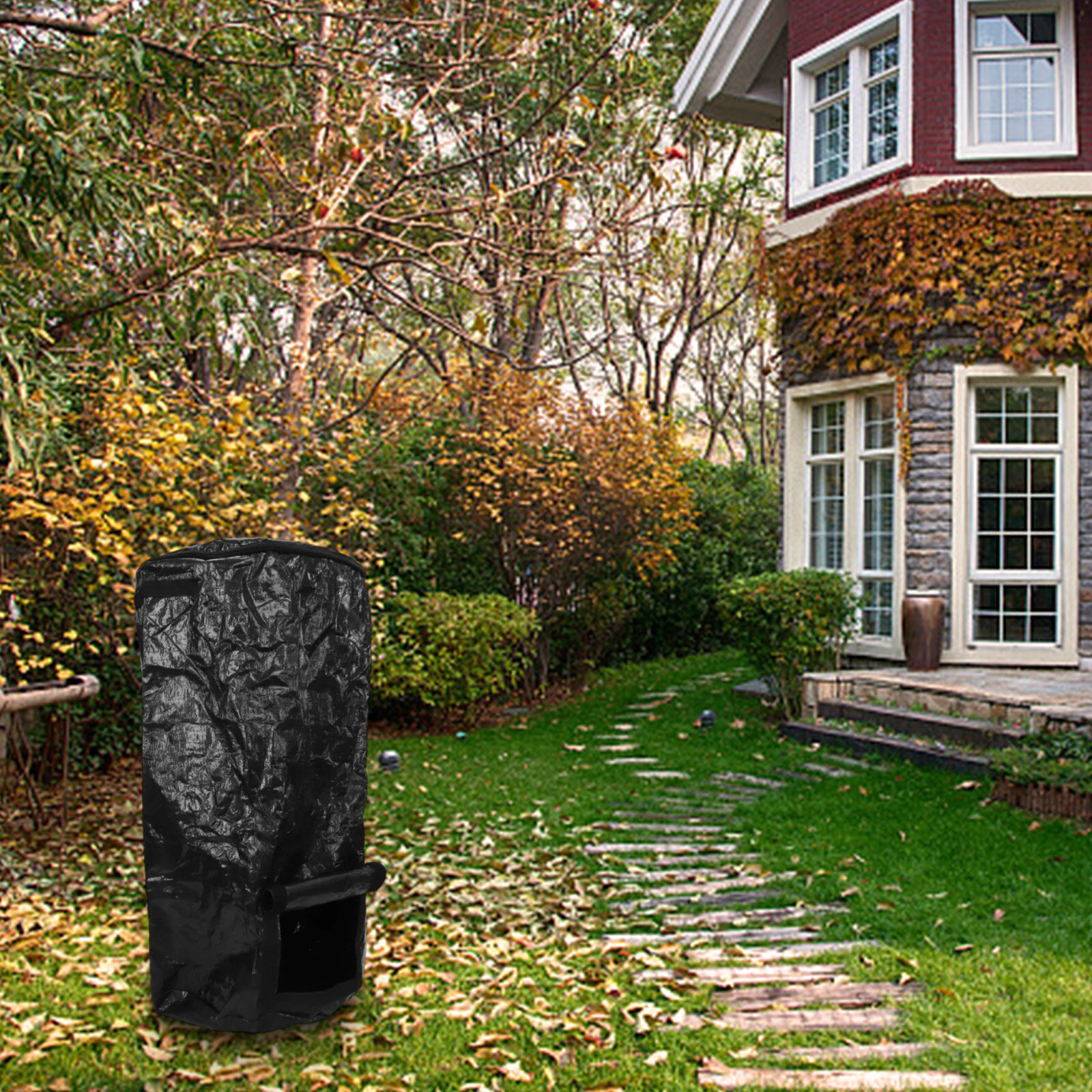 1ПК Садовый компостер с крышкой, многоразовые мешки для утилизации отходов для улицы, 35*60 см