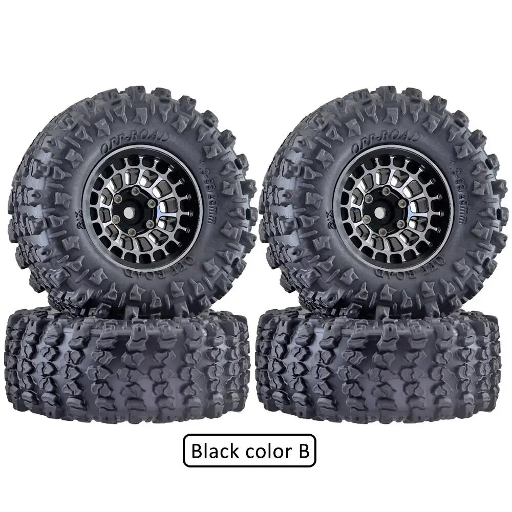 Диски TOPRC 1.3 дюйма алюминиевые для RC краулеров 1/18 1/24 Черный, Black color B