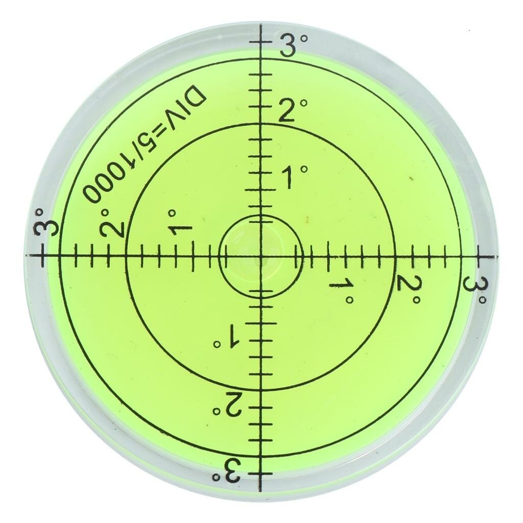 Уровень пузырьковый круглый 60 мм x 12 мм из плексигласа, Зеленый