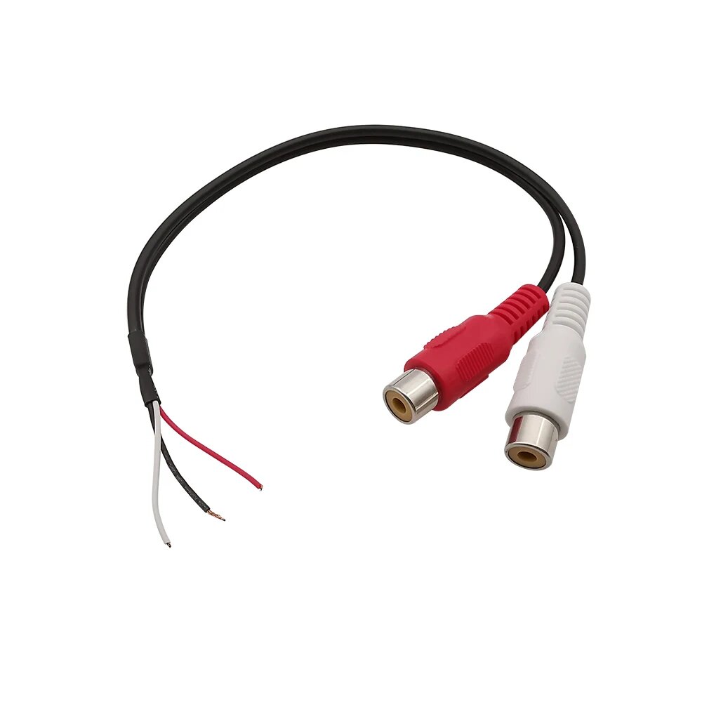 RCA кабель удлинитель 20 см черный 10Pcs, RCA Female