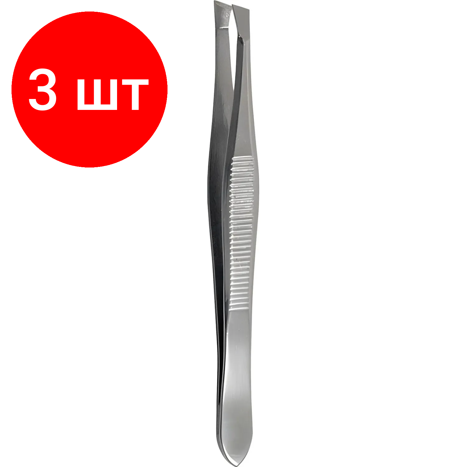 Комплект 3 штук, Пинцет Lei скошенный серия 157 серебро незаточенный 940042