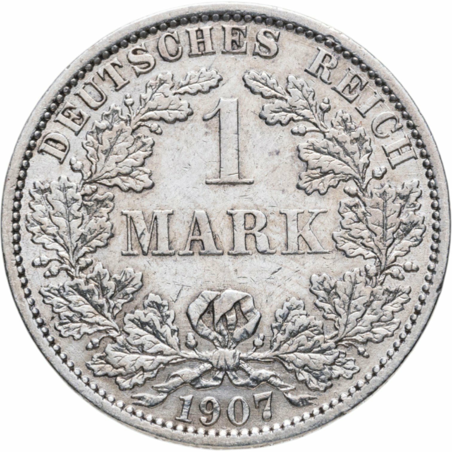 Германия 1 марка 1907 знак монетного двора: "A", Серебро 900, в сохранности XF-AU