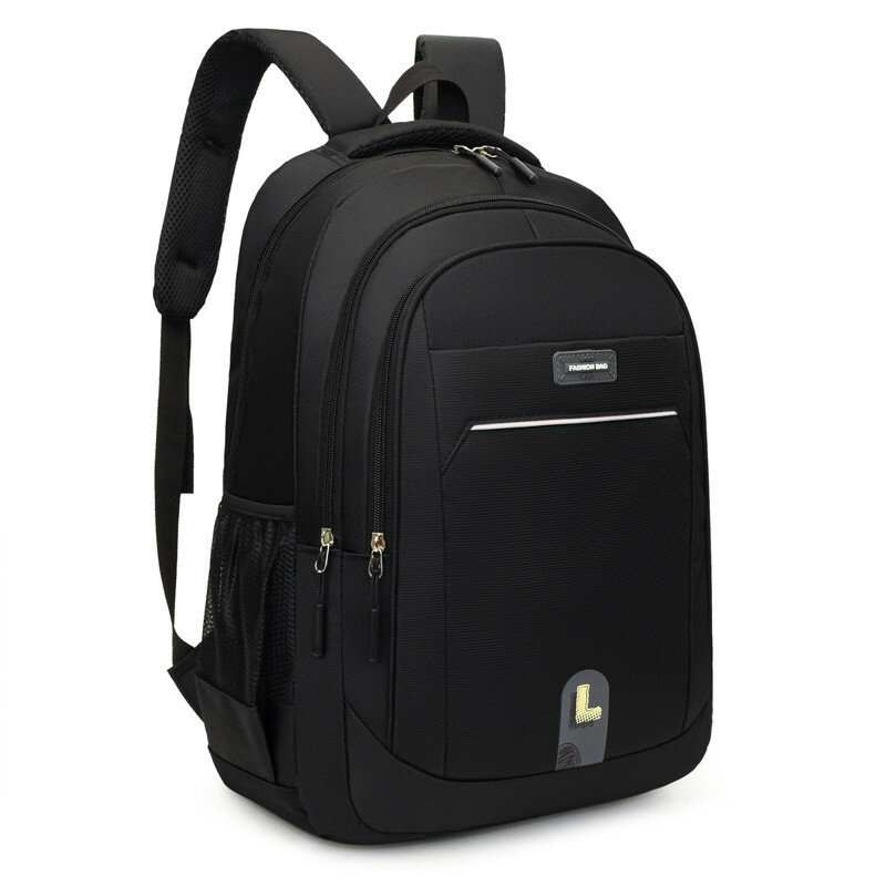 High capacity casual backpack crafted from oxford cloth with ventilated system for commuting and trips, black