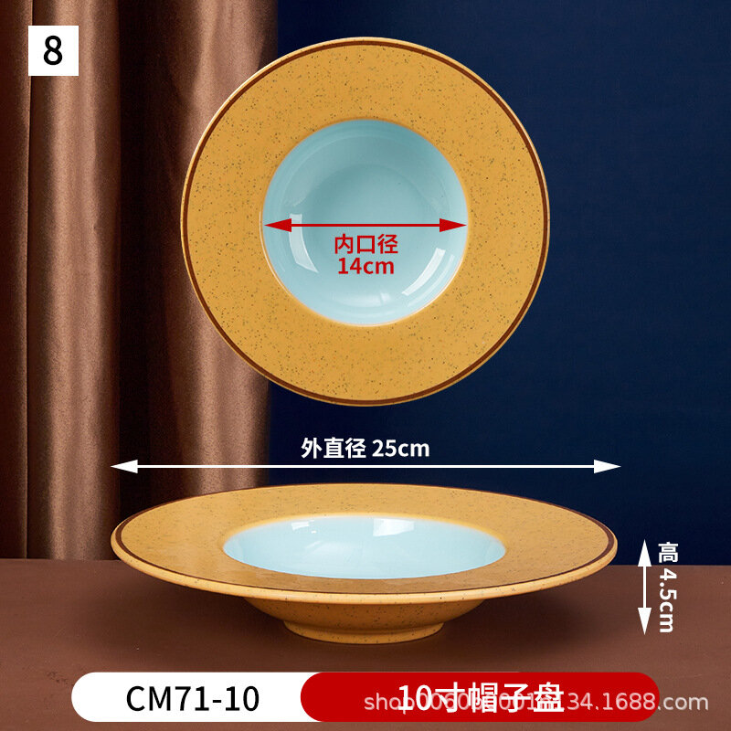 Меламин старинные пластины высокого класса спагетти пластины соломенная шляпа чаша Западная суп миска холодное блюдо