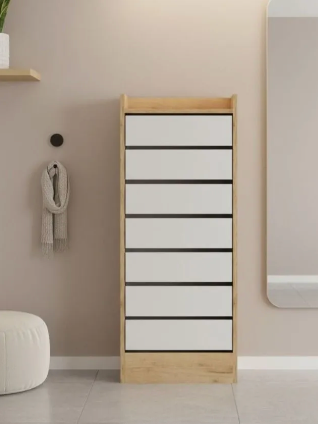 Ямайка Обувница ЯПТ-1 (450*1025*270), дуб крафт золотой/белый