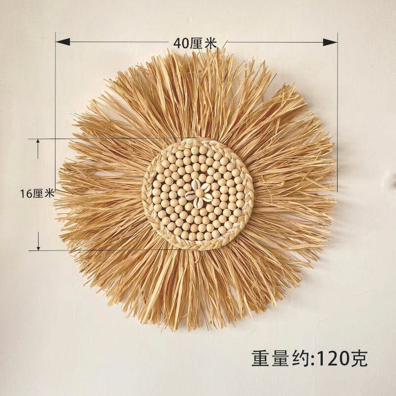 Настенное украшение из рафии от Source Factory, новинка, плетеное из соломы, японское, марокканское, для отелей и гостевых домов, настенное украшение в наличии