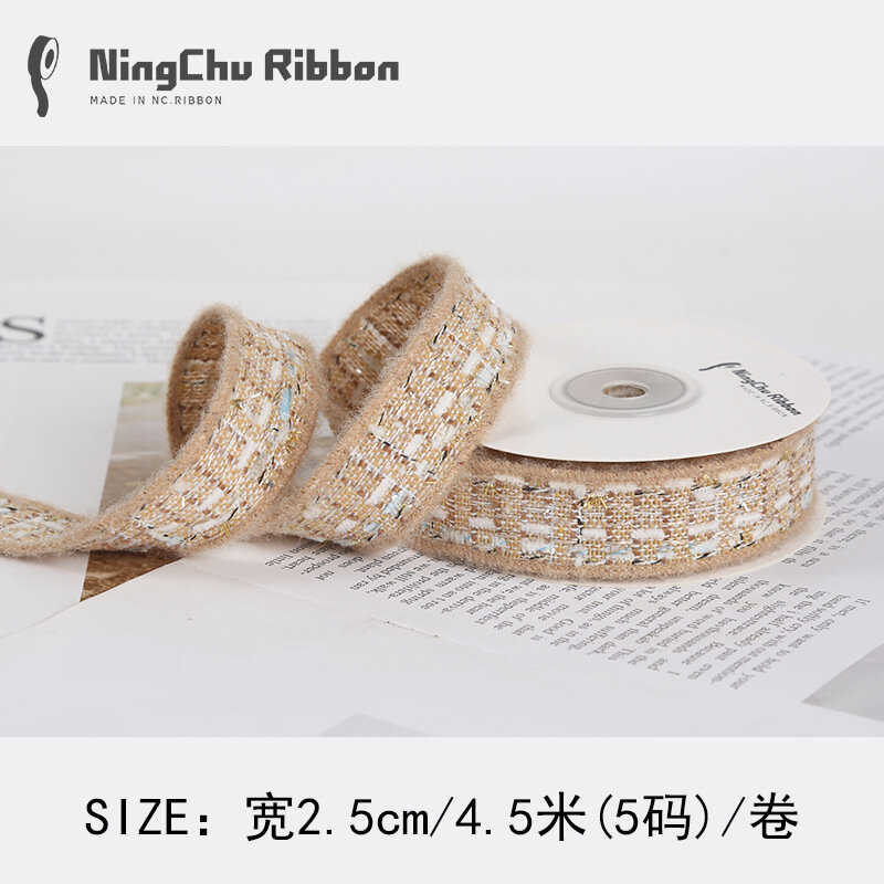 Лента из ткани в стиле Xiaoxiang, цветочная лента для быстрой упаковки подарков, DIY ручная работа, лента для аксессуаров для волос