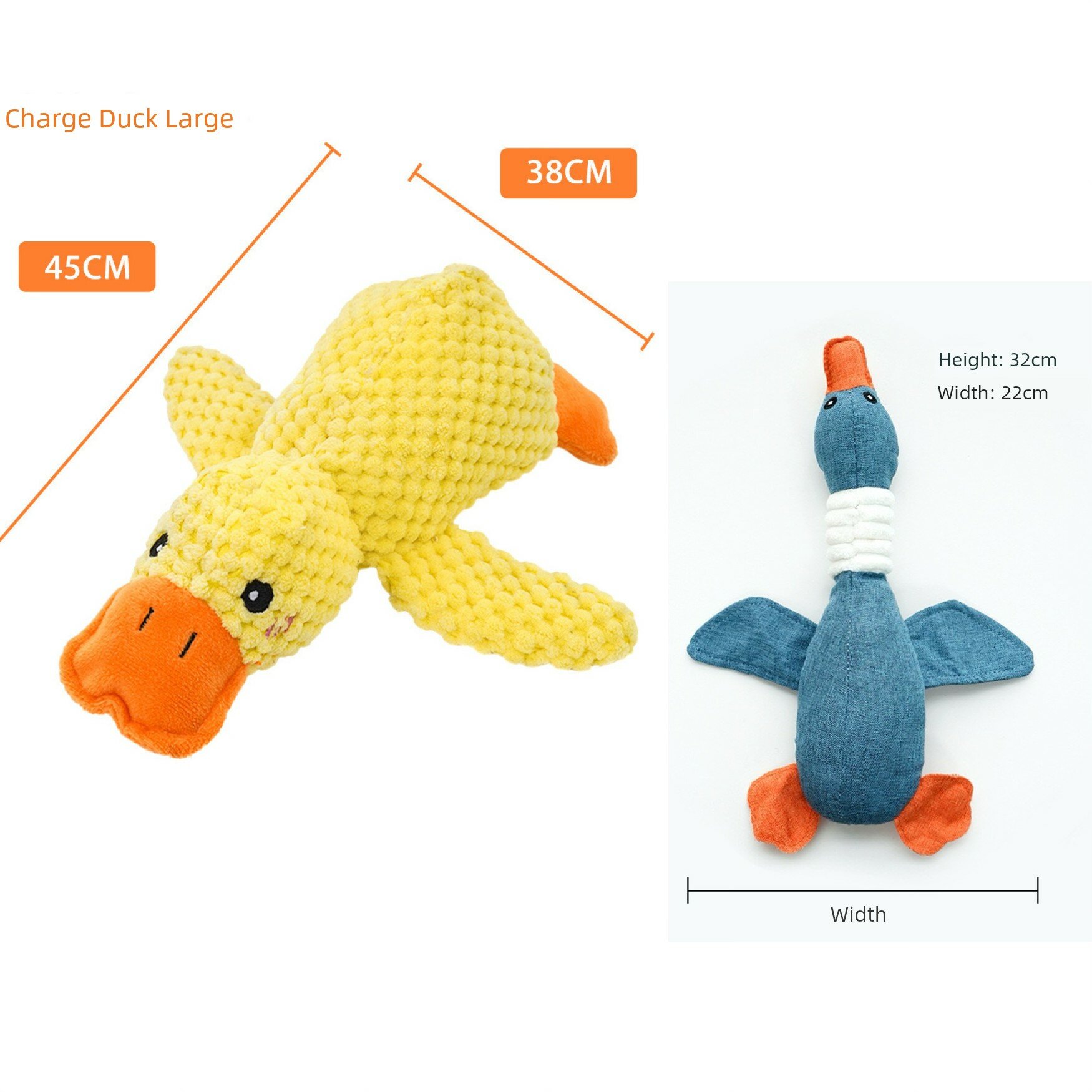 Большая плюшевая гусь игрушка, цвет синий, прочная игрушка для жевания для собак, звуковой эффект, интерактивная