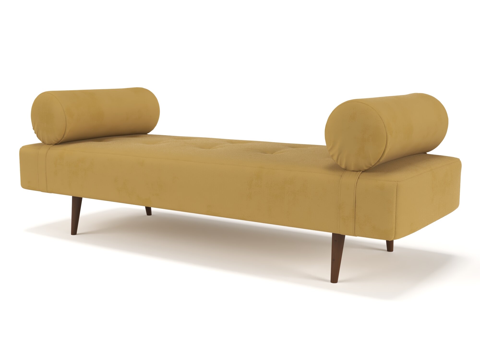 Дизайнерская кушетка Soft Element Бо дуо Mustard, массив дерева, велюр, современный стиль скандинавский лофт, на кухню