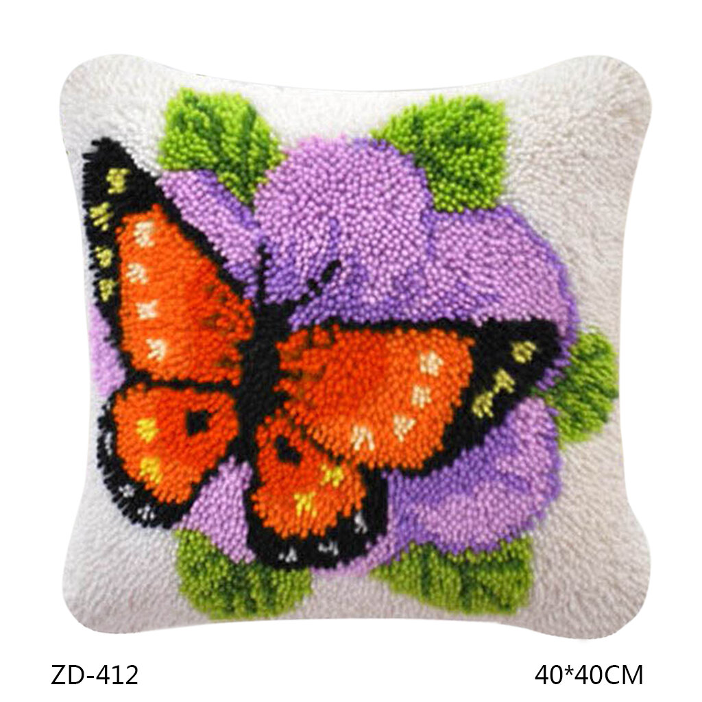 Вышивка крестиком，Шерстяная подушка, вышитая крестиком, секция для вышивания ковра, упаковка материалов для вышивания-Цветок-ZD412
