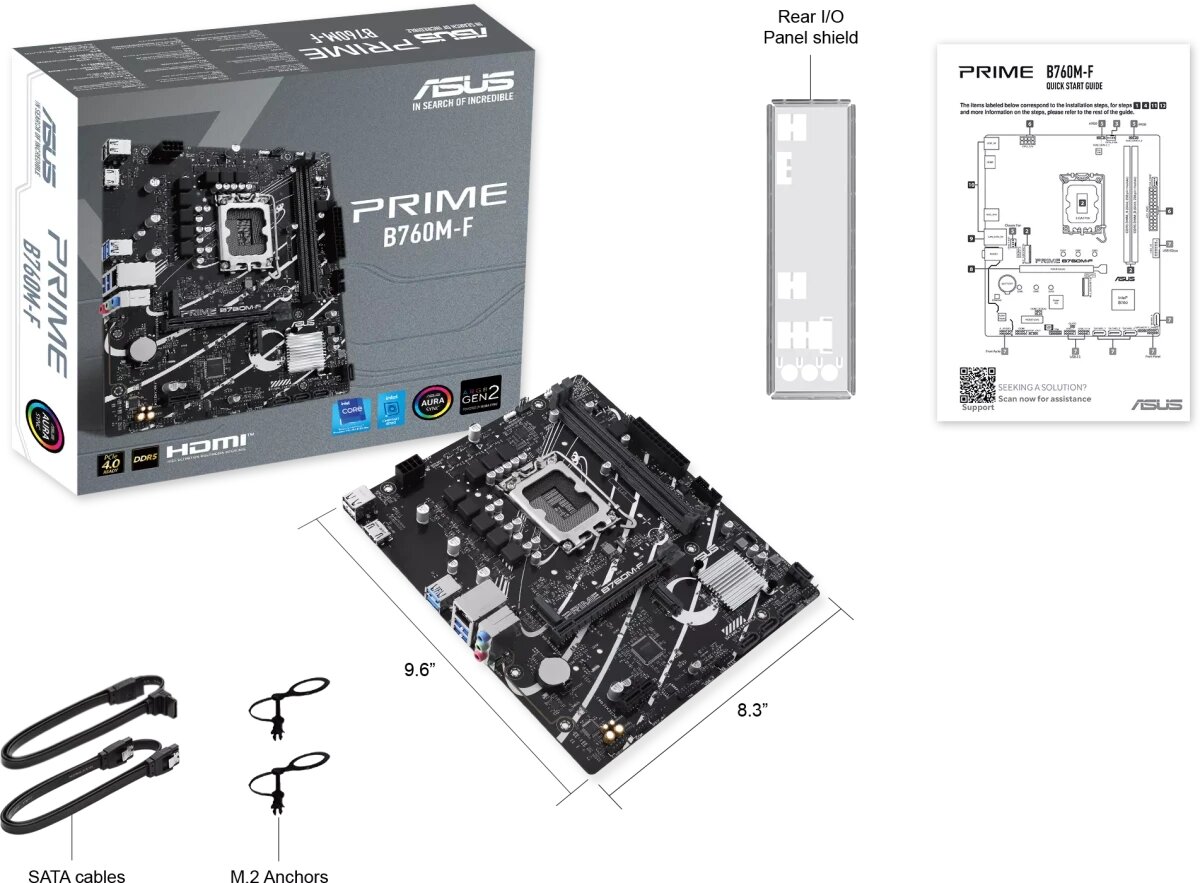 Материнская плата ASUS B760M-F Prime Socket 1700, оригинал, гарантия 1 год