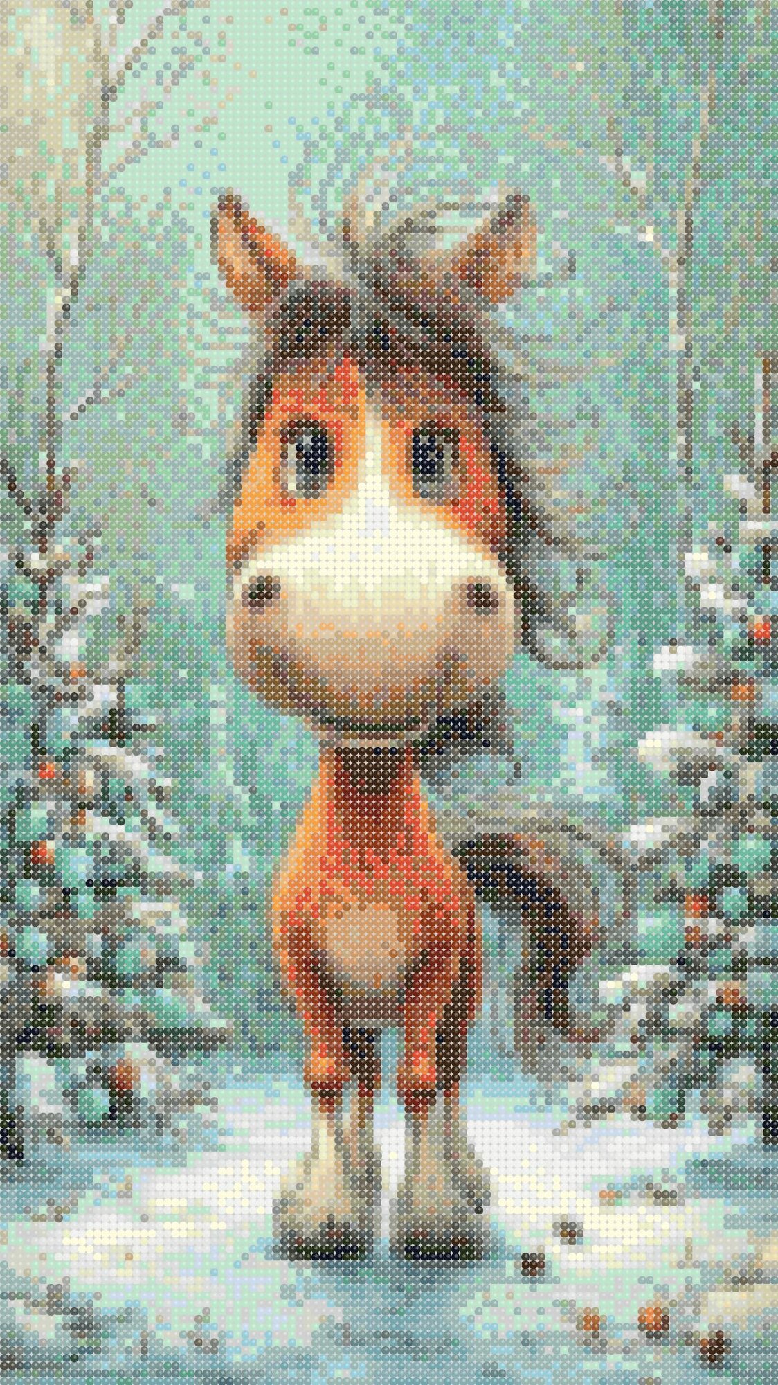 Схема вышивки бисером Лошадка (без бисера и ткани)100х178 стежков (20х35 см) 63 цвета