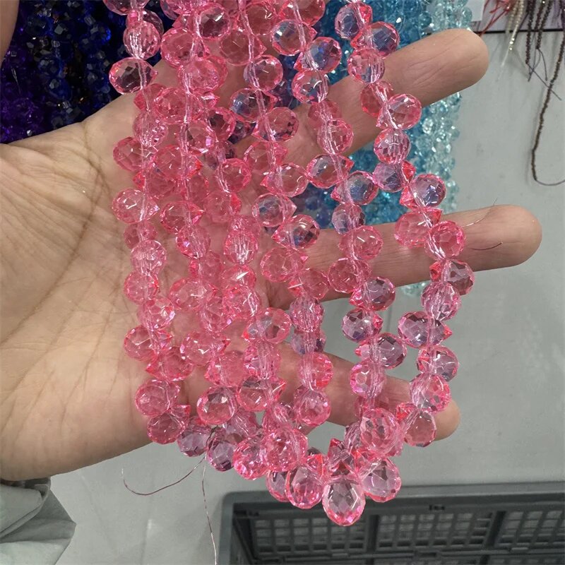 Стеклянные бусины клубничные 8x9 мм Розовый, 8MM 50PCS, 30