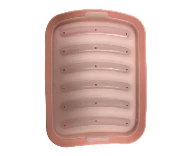 Форма для сосисок силиконовая 6 ячеек Розовый, pink