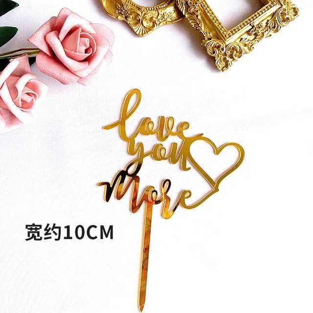 Золотые фигурки колец для торта "Marry Me" 23