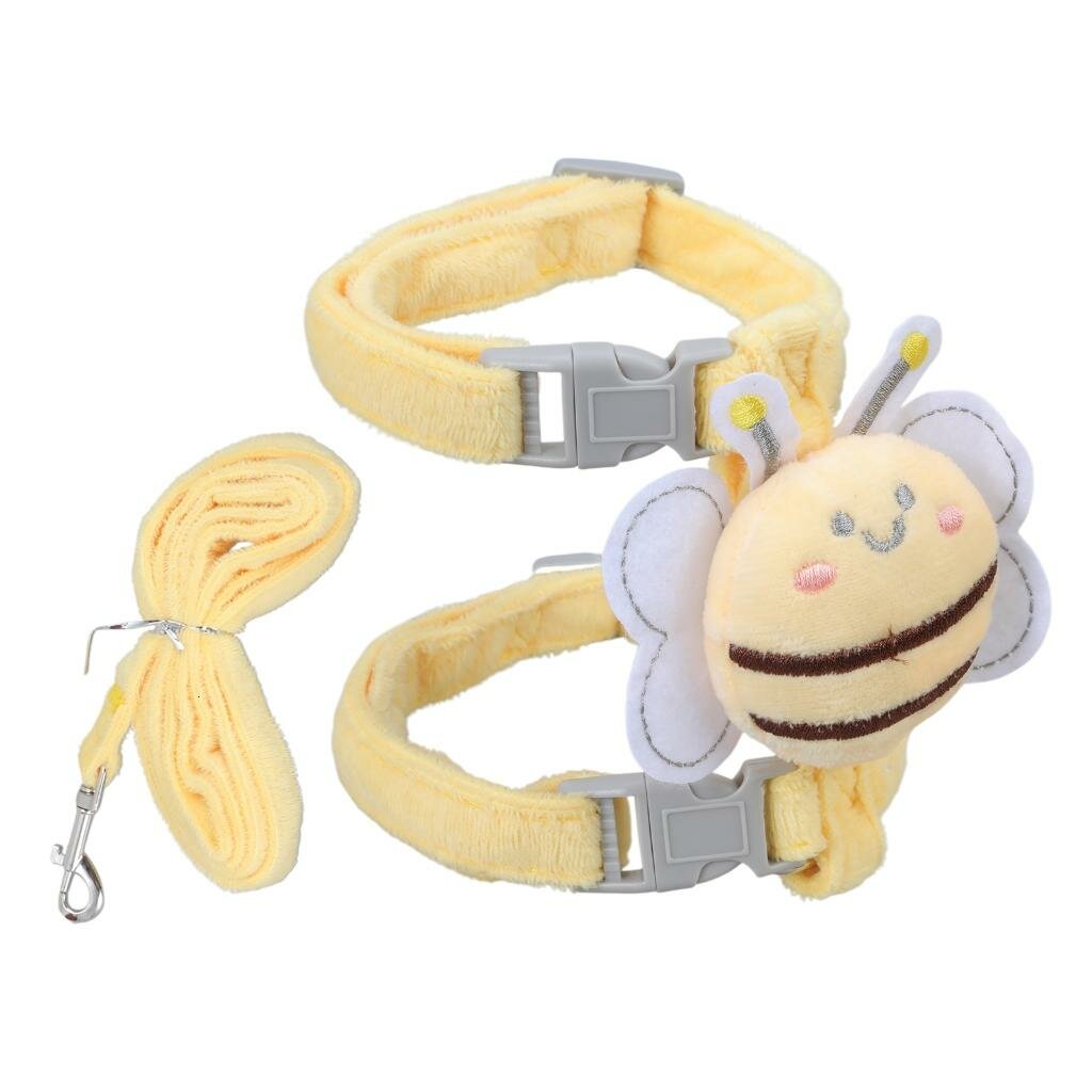 Ошейник-шлейка для собак с поводком, желтый М
